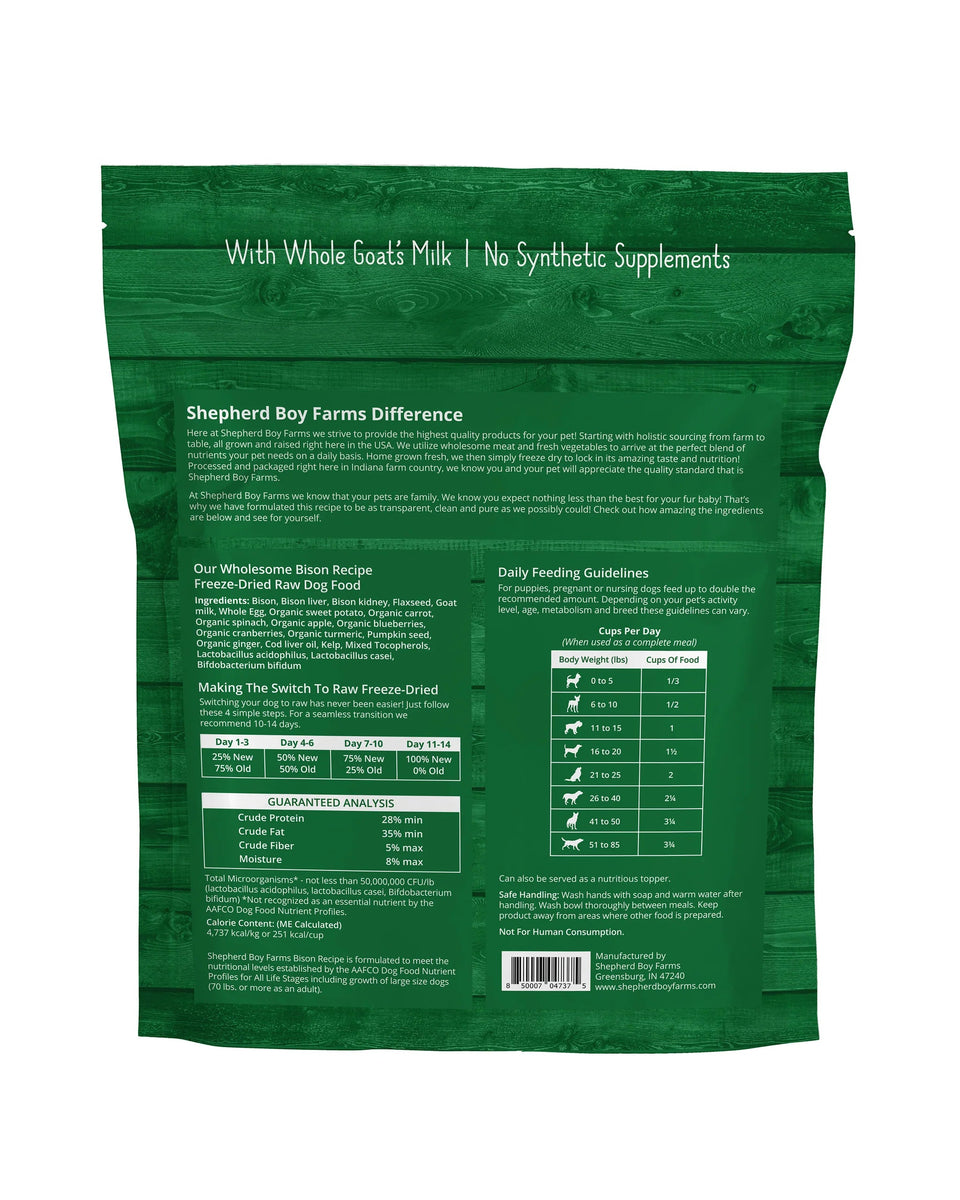Shepherd Boy Farms Freeze-Dried Bison Recipe For Dogs - Concord, NH ...